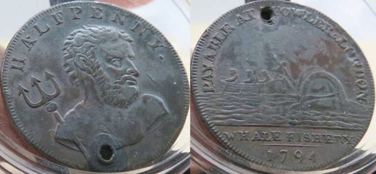 Halfpenny token de 1794 de Netuno com tridente , BRITISH TOKEN · Jafet ...